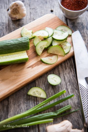 Quick Kimchi Cucumbers - Allergy Free Alaska