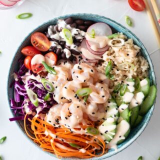 Easy Shrimp Poke Bowl Recipe with Spicy Sriracha Sauce - Allergy Free ...